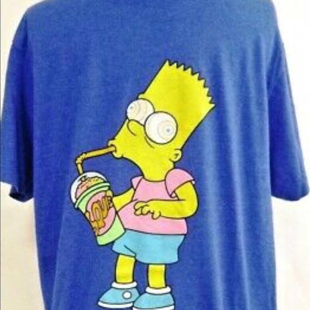 The Simpsons-Bart Simpson Drinking Squishee T Shirt- … - Gem